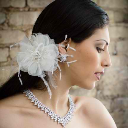 Raquel Flower Feather Hair Clip | Anna Bellagio